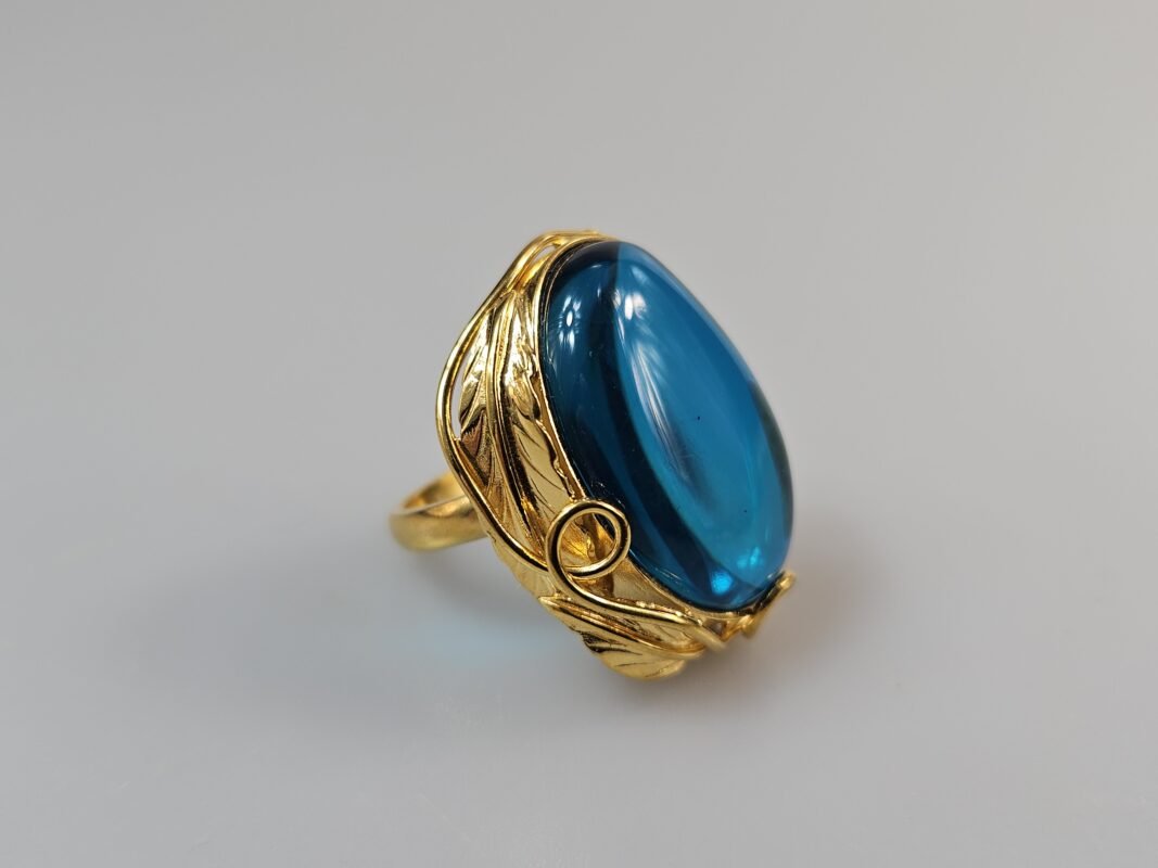 Blue amber ring - amberlithuania.com